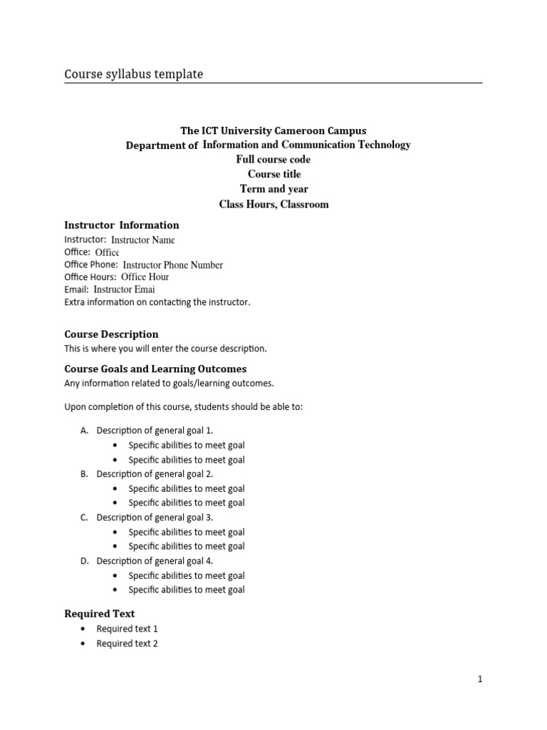 Course Outline Template | PDF | Educational Technology | Learning