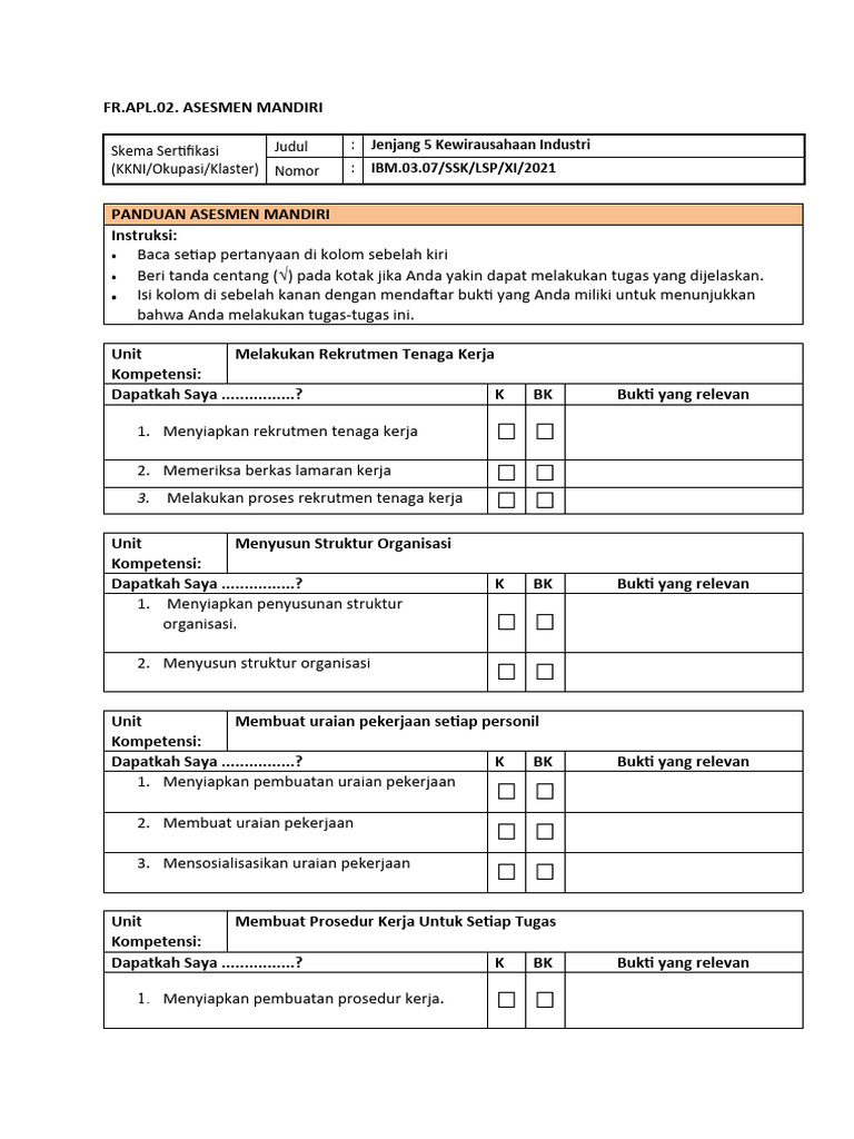 Sertifikasi Apl2 | PDF