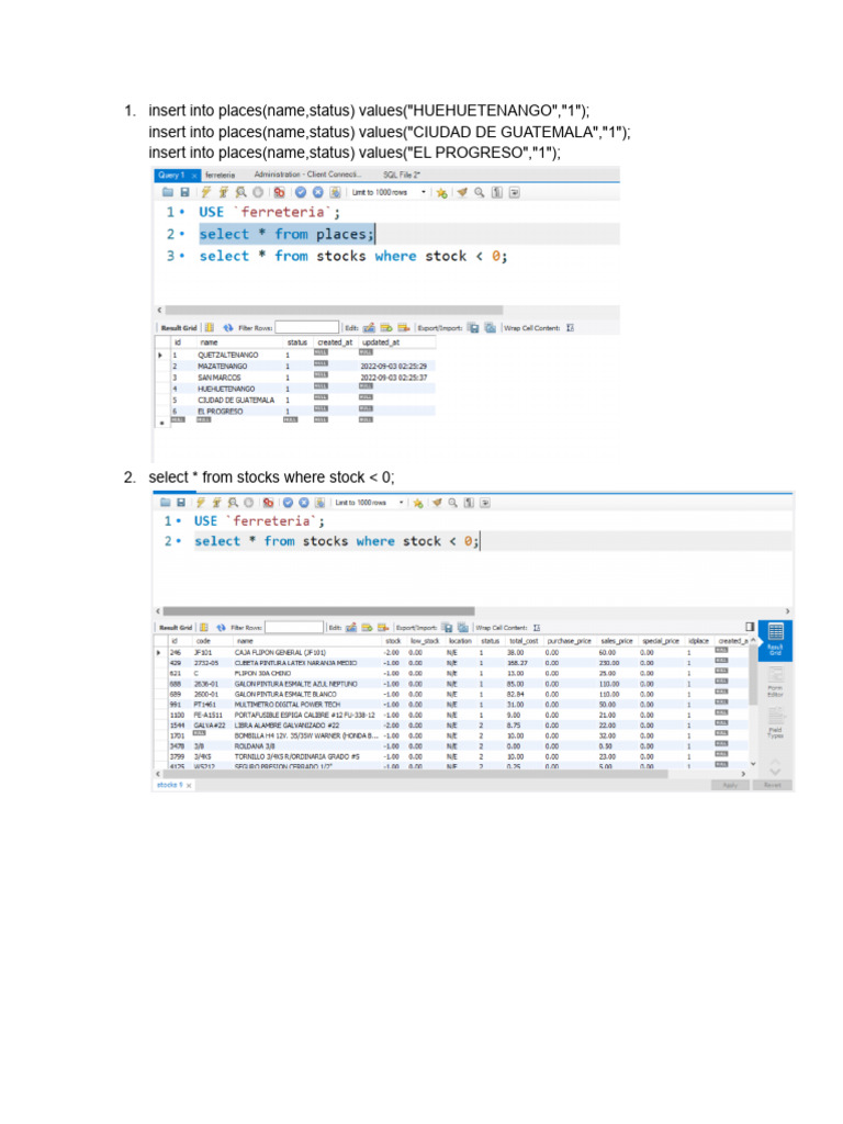 Ejercicio Sql 1 Pdf