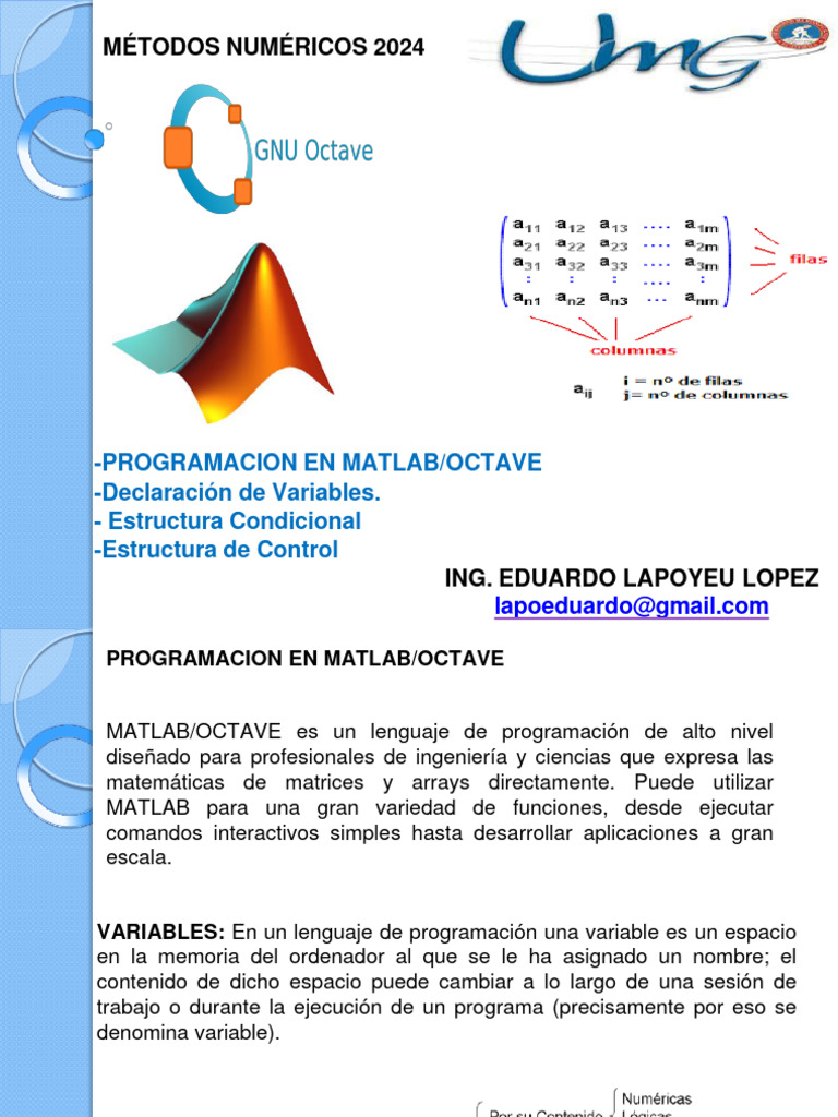 Clase 24-02-2024 Metodos Numericos | PDF | Variable (informática) | Lenguaje de programación