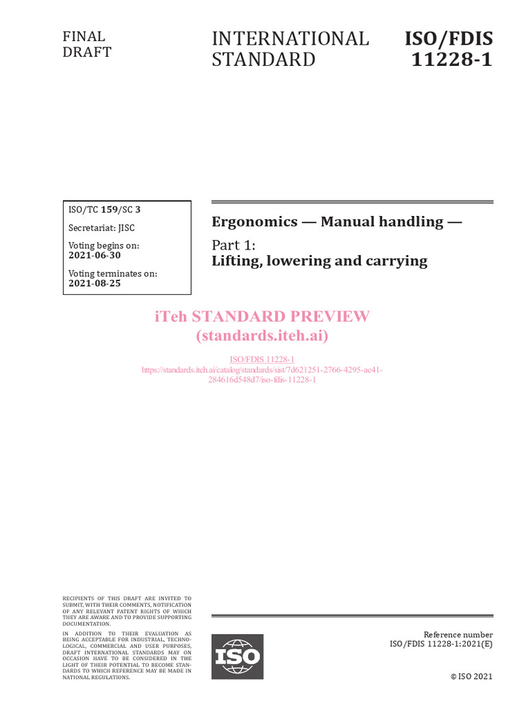 Iso Fdis 11228 1 | PDF | International Organization For Standardization ...