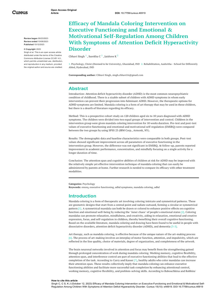 Adhd Color Treatment | PDF | Attention Deficit Hyperactivity Disorder ...