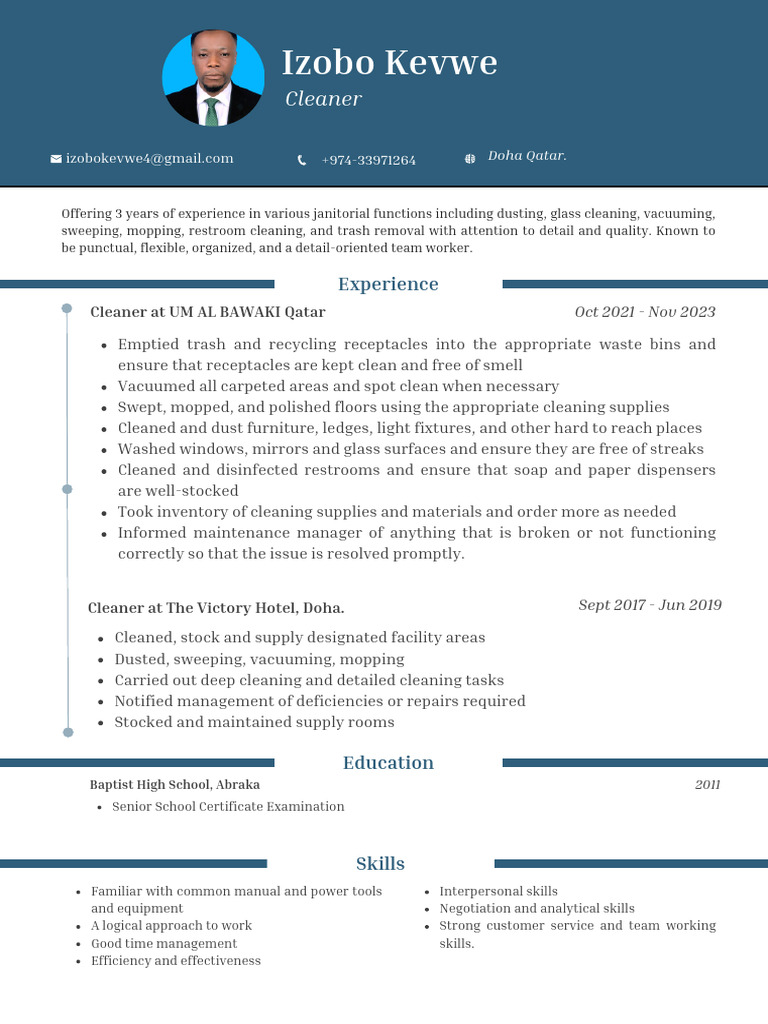 Kevwe Cleaner CV | PDF