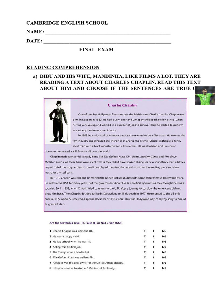 Cambridge English School Final Exam Guide | PDF