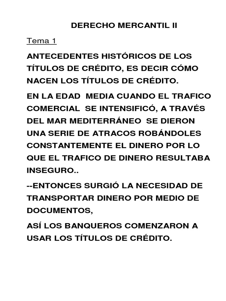 Derecho Mercantil II | PDF | Cheque | Pagaré