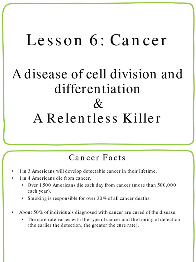 Lesson6 Cancer New | PDF | Cancer | Neoplasms