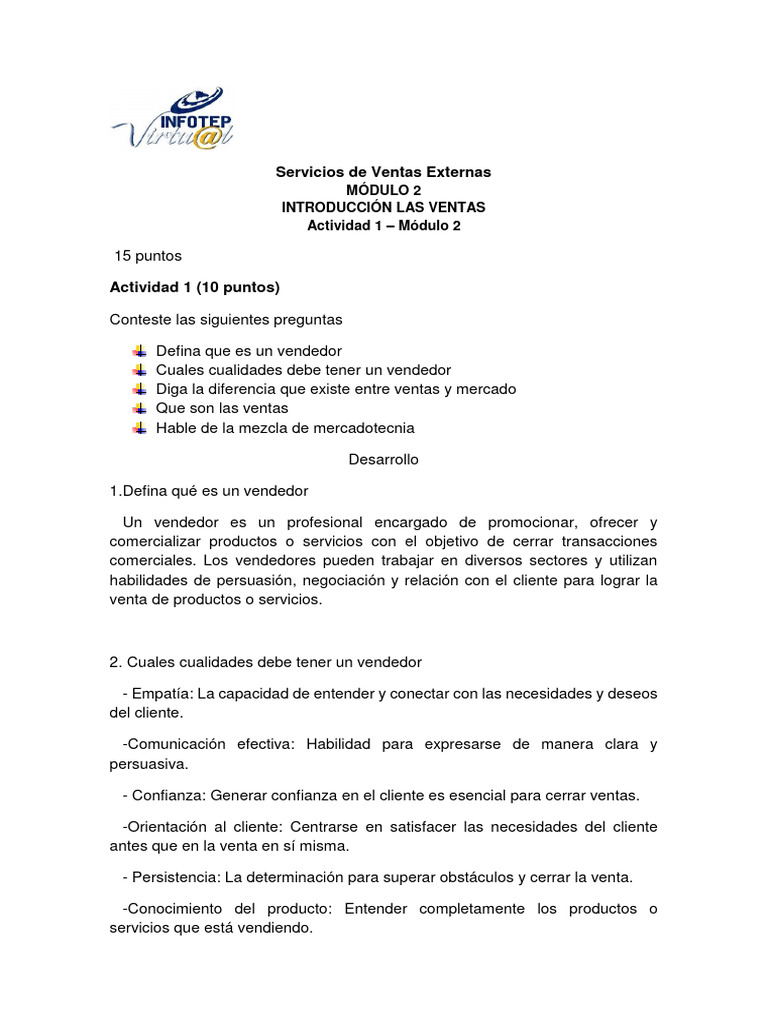 Introducción a las Ventas Externas | PDF | Marketing | Producto (Negocio)