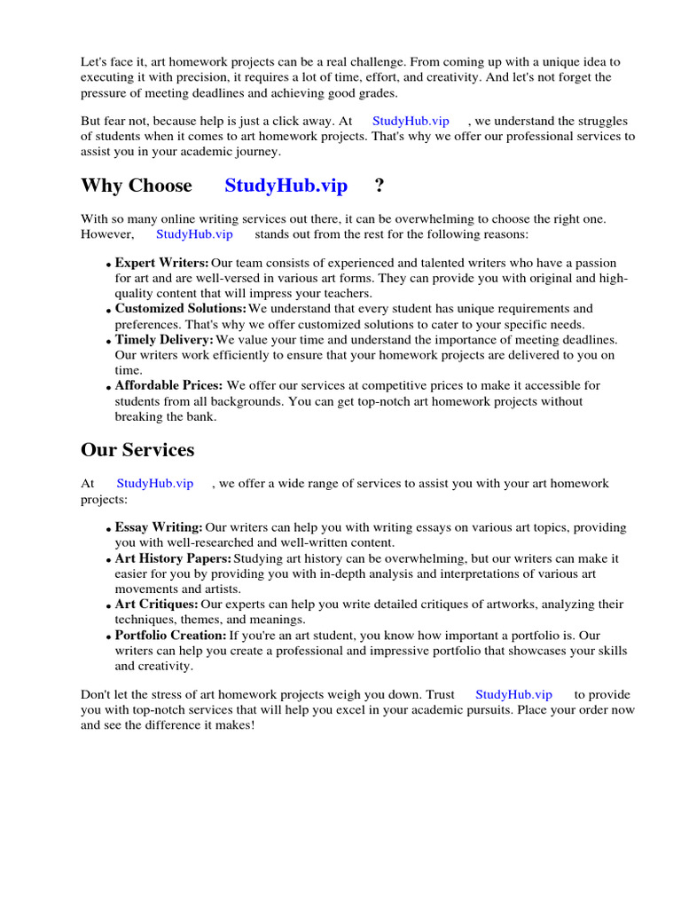 Art Homework Projects | PDF | Homework | Drawing