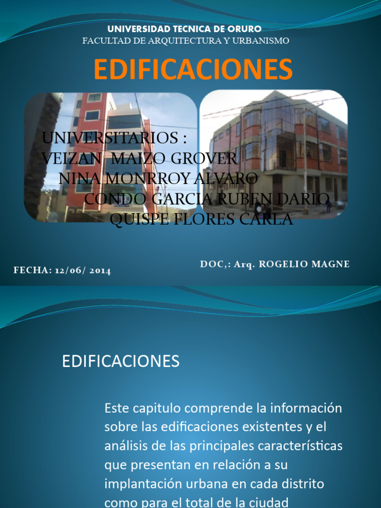 Análisis de Edificaciones en Oruro | PDF | Escalera | edificio