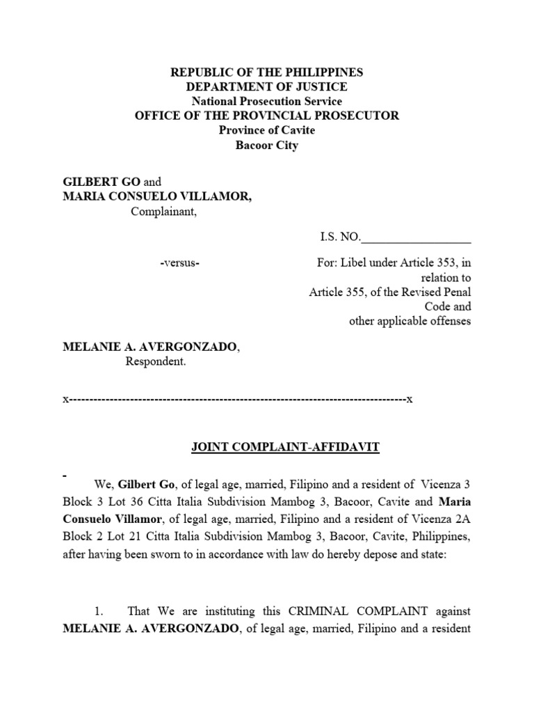 Case 3 | PDF | Affidavit | Defamation