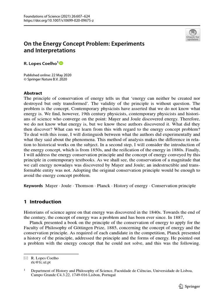 On The Energy Concept Problem | PDF | Heat | Force