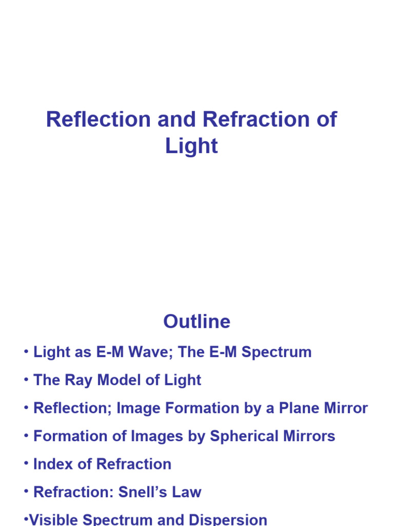 5. Reflection & Refraction of Light | PDF | Reflection (Physics) | Mirror