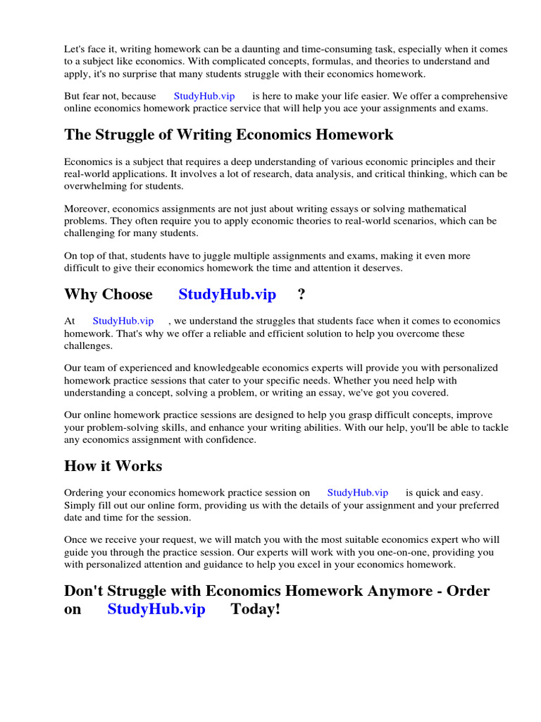 Homework Practice Online Economics | PDF | Economics | Homework