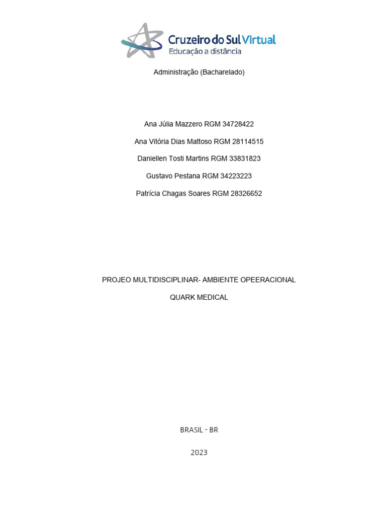 Projeto Multidisciplinar Ambiente Operacional - Grupo 70 | PDF ...