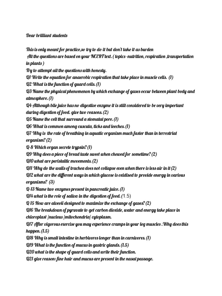 Test of Life Process | PDF