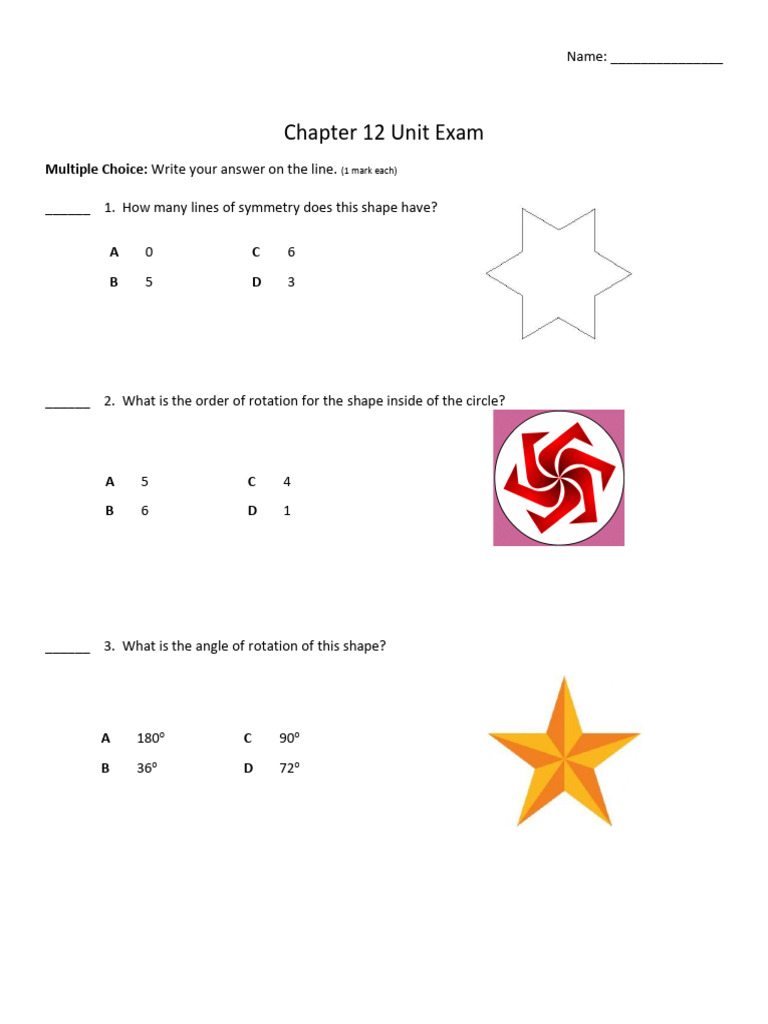 Chapter 12 Unit Exam | PDF | Shape | Triangle Chapter 12 Unit Exam | PDF | Shape | Triangle