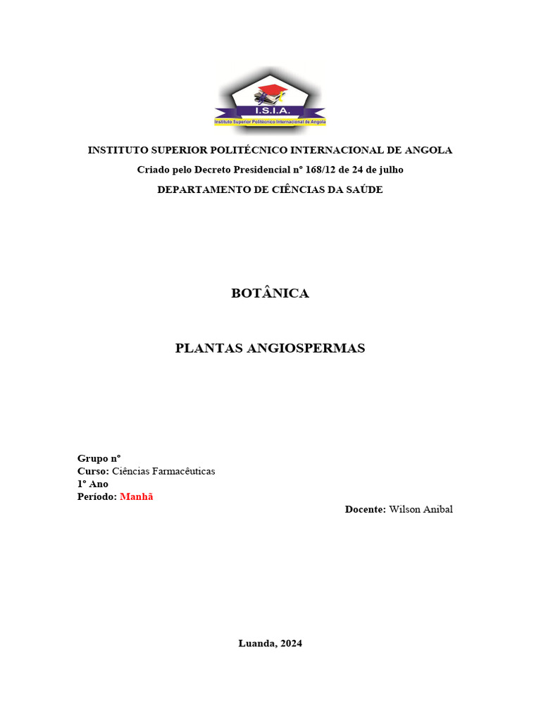 Plantas Angiospermas | PDF | Flores | Semente