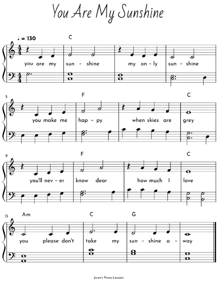 You Are My Sunshine - Piano | PDF