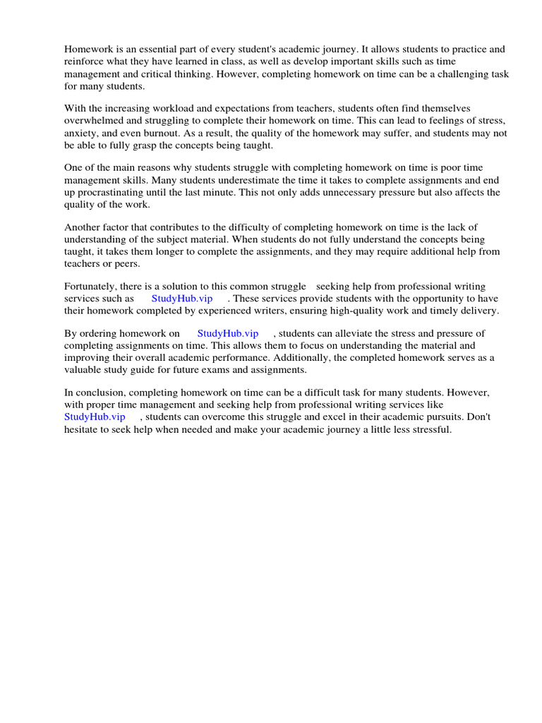 Doing Homework on Time | PDF | Homework | Teachers