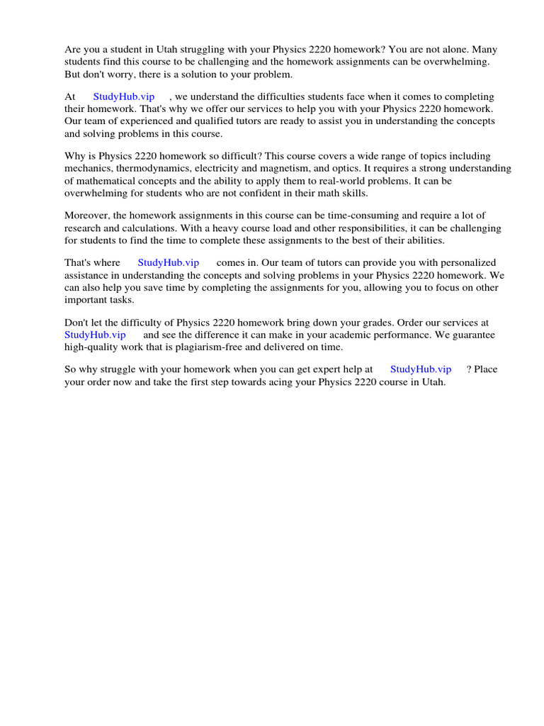 Utah Physics 2220 Homework | PDF | Black Hole | Physics