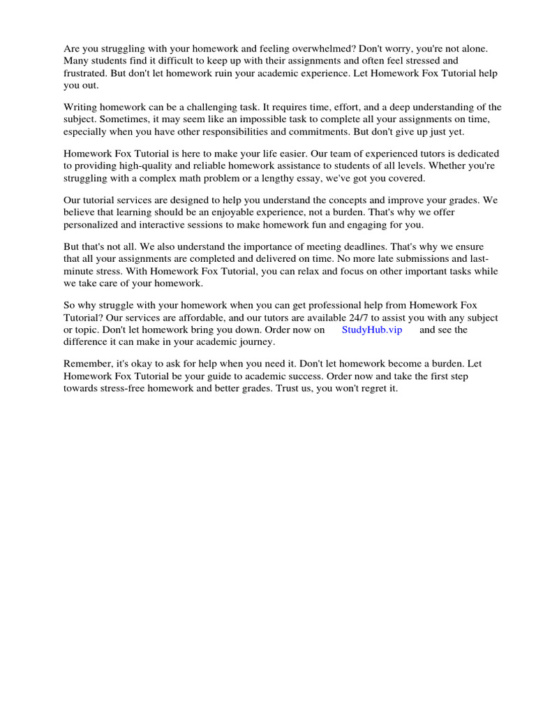 Homework Fox Tutorial | PDF | Homework | Crochet