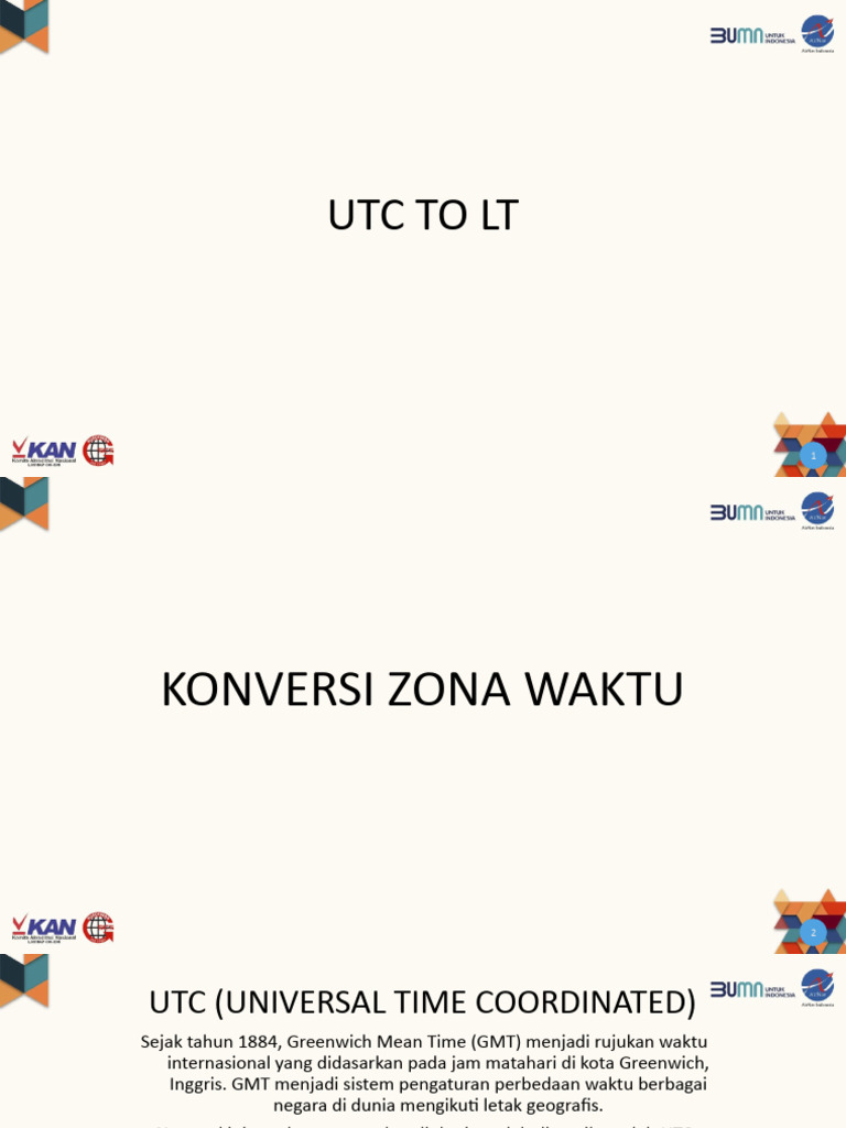 Konversi Waktu UTC ke LT Indonesia | PDF