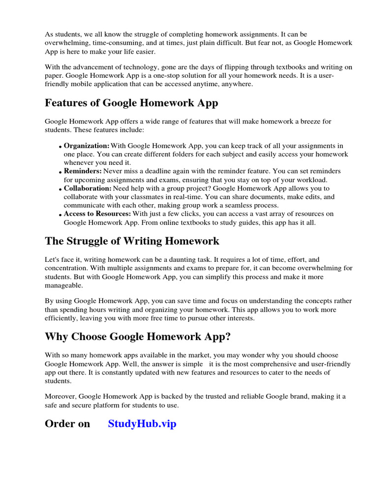 Google Homework App | Download Free PDF | Ios | Mobile App