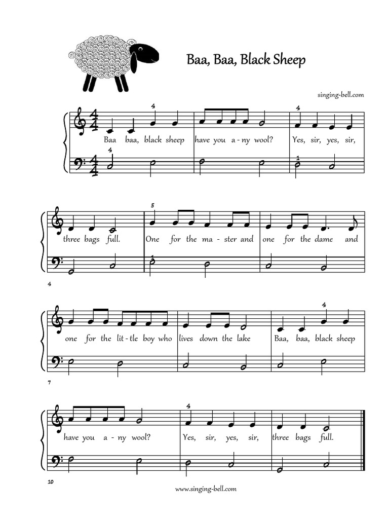 Baa Baa Black Sheep - Piano | PDF