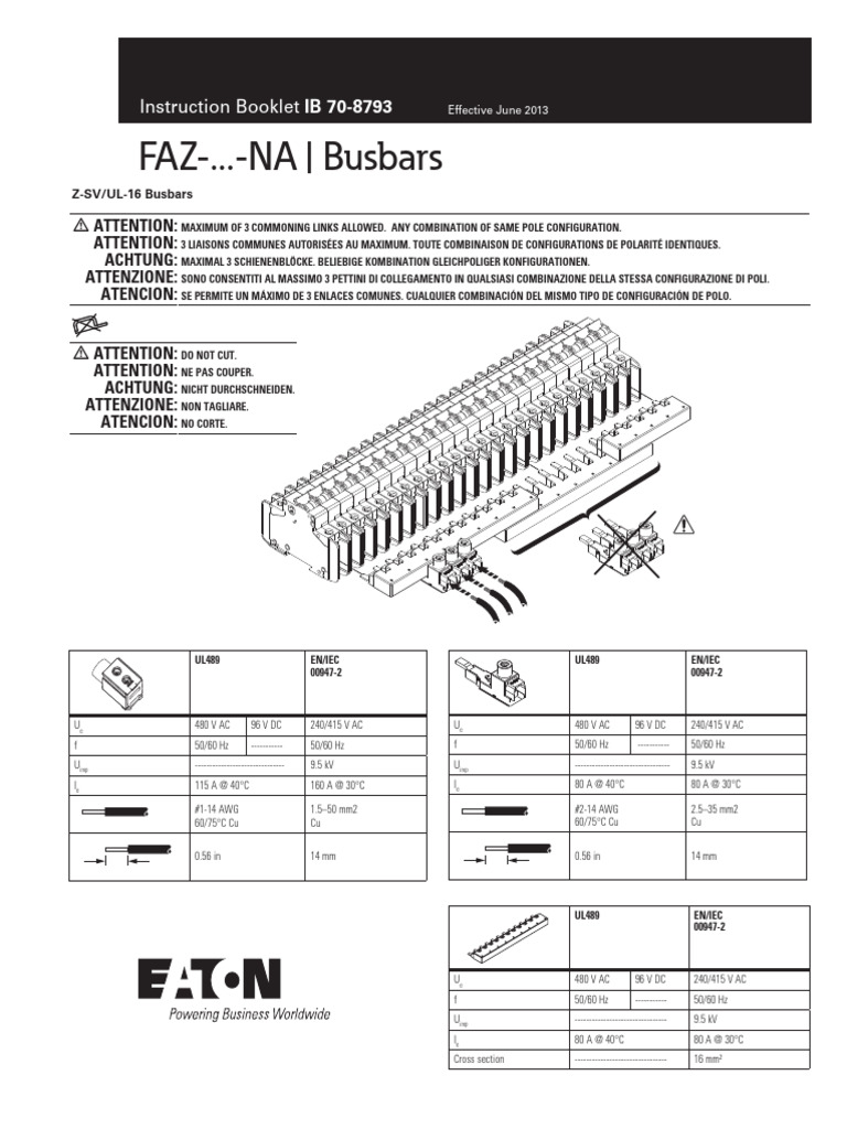 EATON FAZ Mini CB - Busbar - Manual | PDF | Electricity | Electrical ...