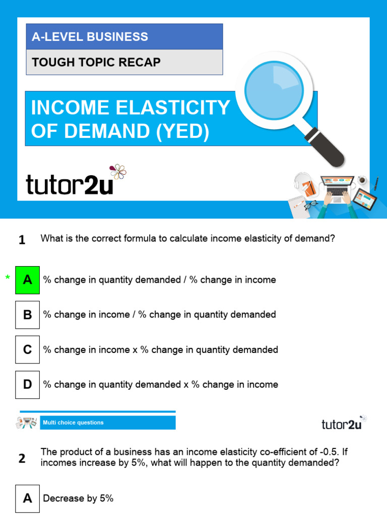 A Level Business Tough Topic Recap YED | PDF | Elasticity (Economics ...
