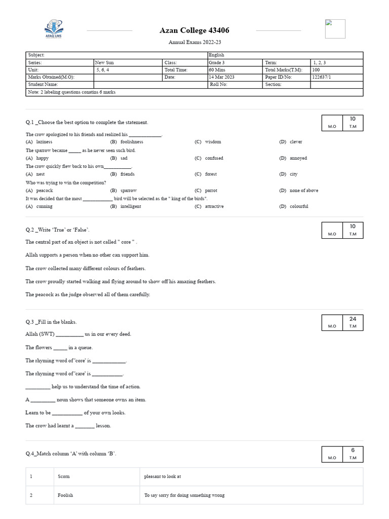 AFAQ 3 English | PDF | Peafowl