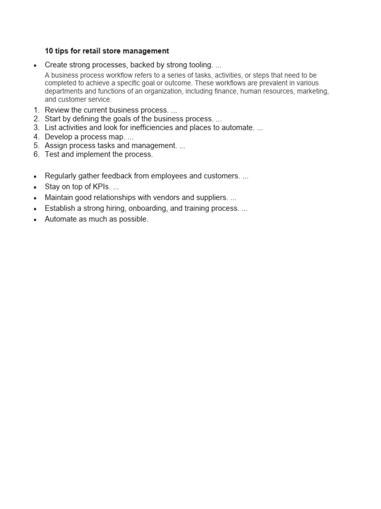 10 Tips For Retail Store Management | PDF