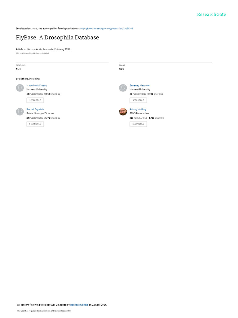 FlyBase A Drosophila Database | PDF | Gene | Life Sciences