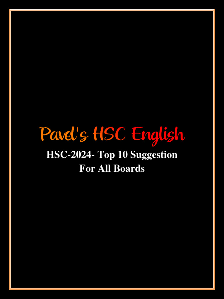 HSC 2024 Suggestion | PDF