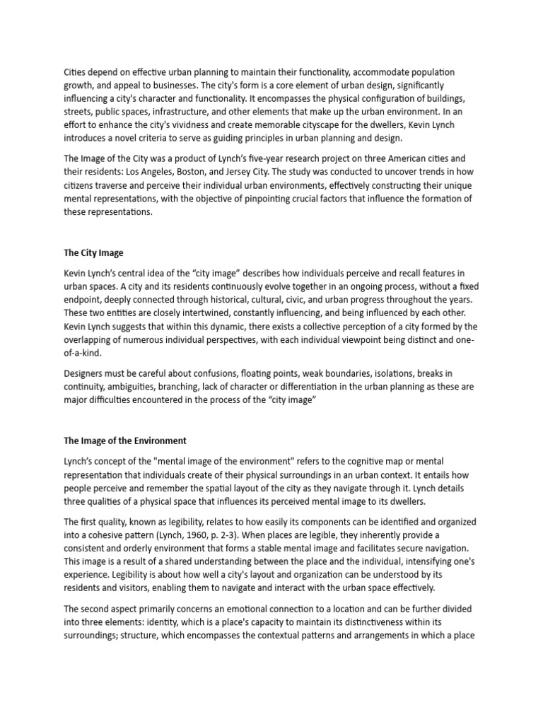 The Image of The City. ARD ACT01. | PDF | Perception | Identity (Social Science)