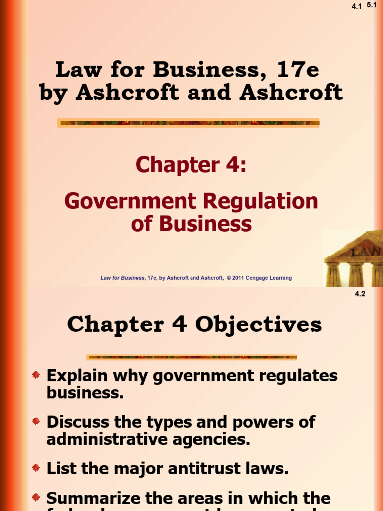Law For Business, 17e by Ashcroft and Ashcroft: Government Regulation ...