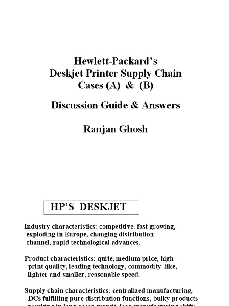 Hewlett-Packard Deskjet Printer Case - Discussion Guide | PDF | Transport Economics | Inventory