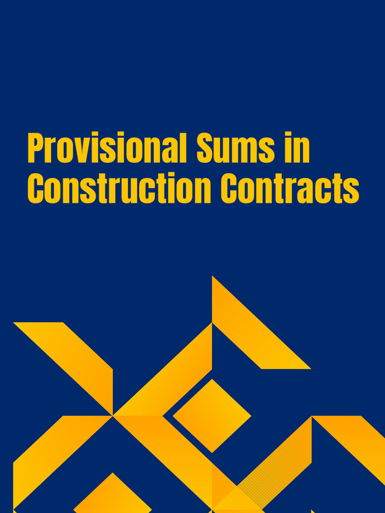 Provisional Sums in Construction Contracts | Download Free PDF ...