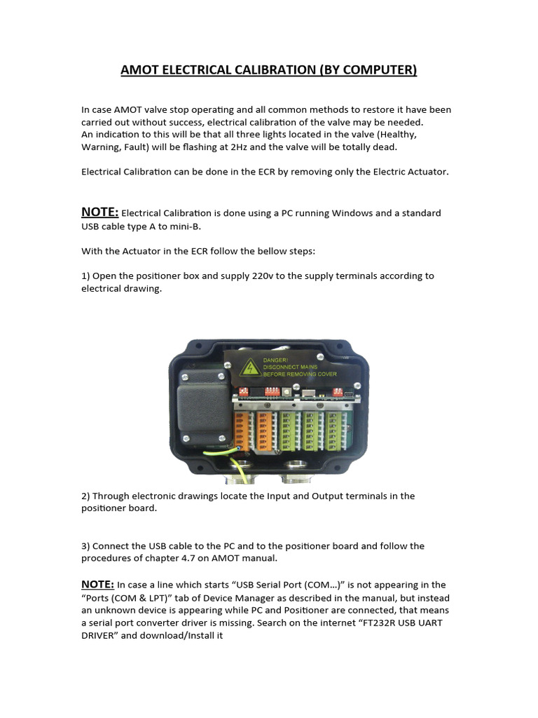 Amot Electrical Calibration | PDF | Usb | Computer Terminal