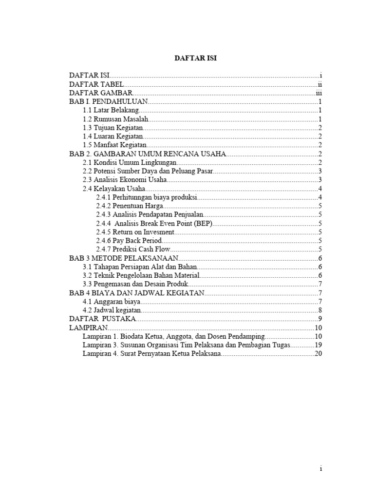 Contoh Proposal Wirausaha | PDF