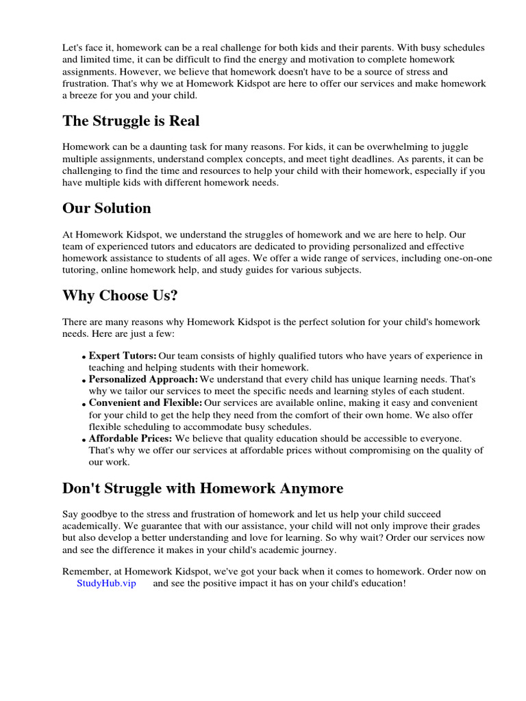 Homework Kidspot | PDF | Cost Of Living | Homework