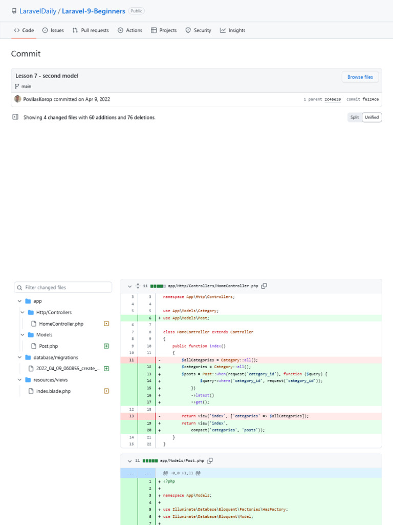 07 - Lesson 7 - Second Model LaravelDaily - Laravel-9-Beginners@f6124c6 GitHub | PDF | Data ...