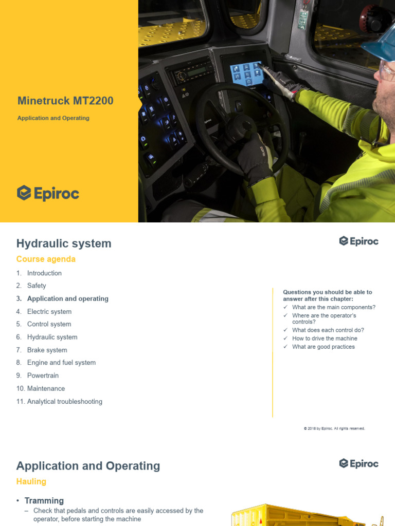 Minetruck MT2200 Operation Guide | PDF | Machines | Brake