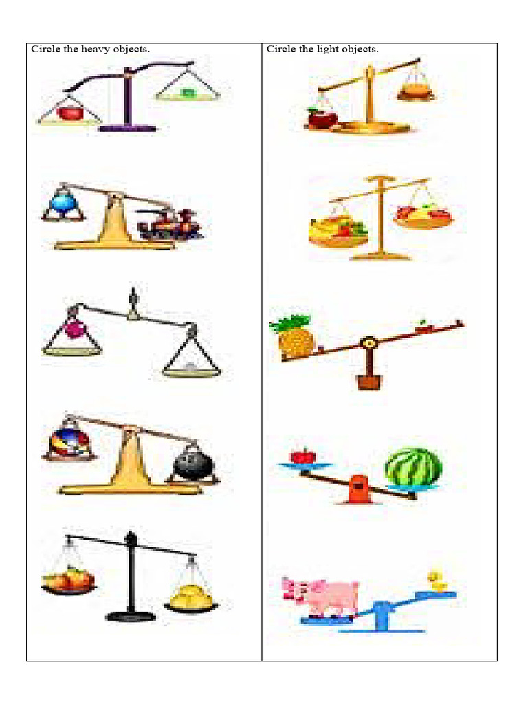 Circle the heavy objects | PDF