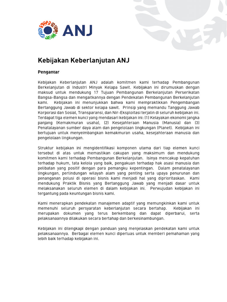 ANJ Sustainability Policy-Final-311019-rev041119-Ind-Final-230620 - cJLdkQ20221007095111 | PDF ...