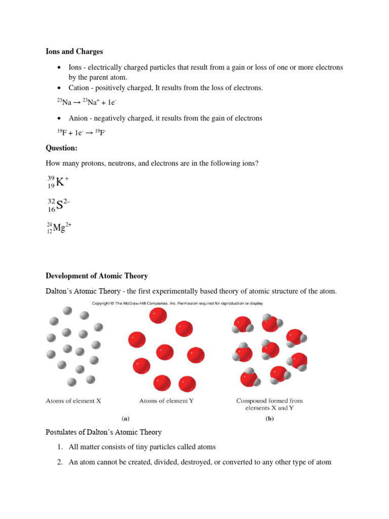 Dalton's Theory | PDF | Science & Mathematics