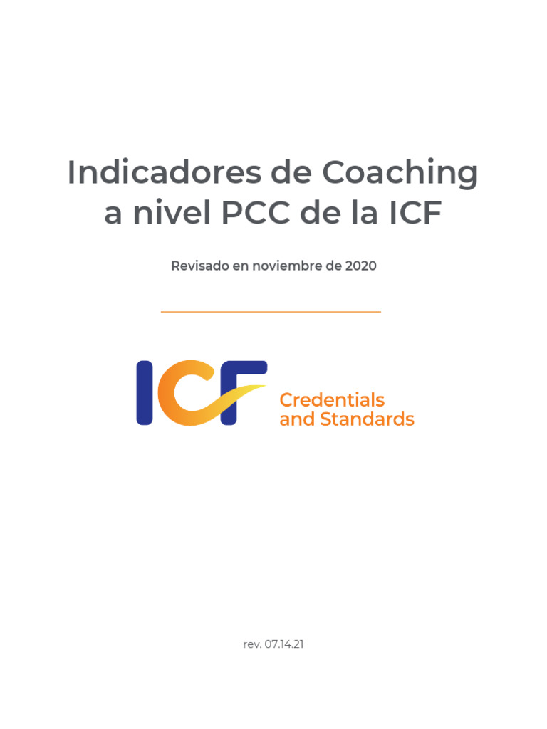 Updated ICF PCC Markers - Spanish - Brand Updated | PDF | Psicología ...