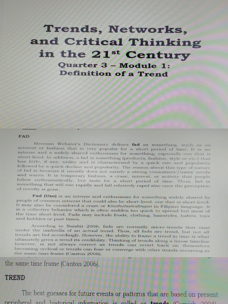 Trends Networks And Critical Thinking In The 21st Century Quarter 3