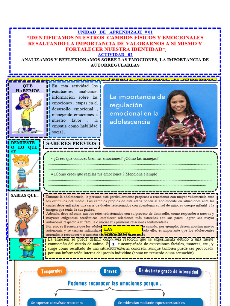 Actividad 2 DPCC 3° Unidad 1 | PDF | Las emociones | Empatía