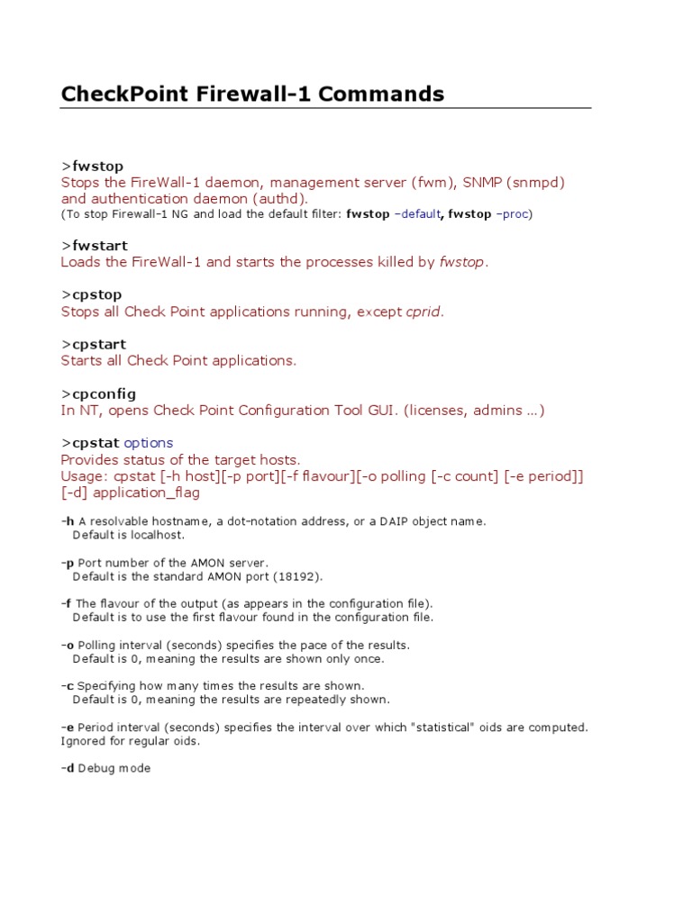 Checkpoint FW Commands | PDF | Cyberspace | Computer Data